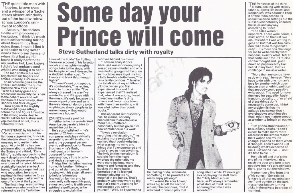 Prince - Dirty Mind - Reviews, press & interviews